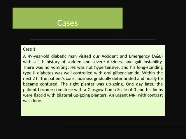 Bilateral Percheron artery occlusion, two cases | PPT