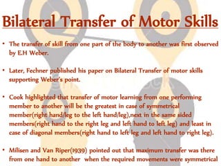 Bilateral transfer of learning | PPTX