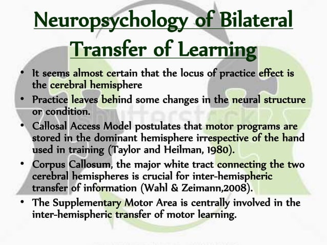 Bilateral transfer of learning | PPTX | Education