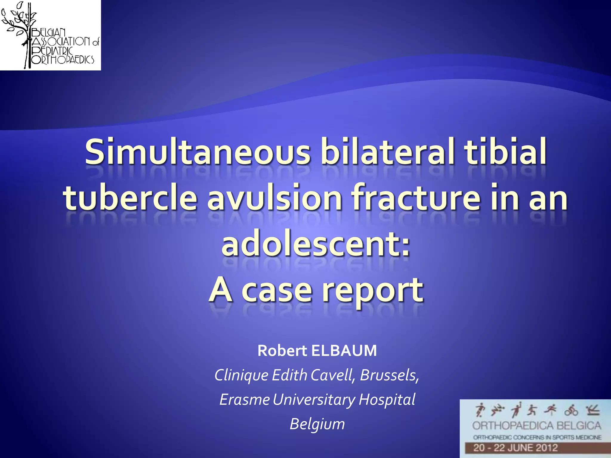 Avulsion simultanée bilatérale tubérosité tibiale antérieure | PPT