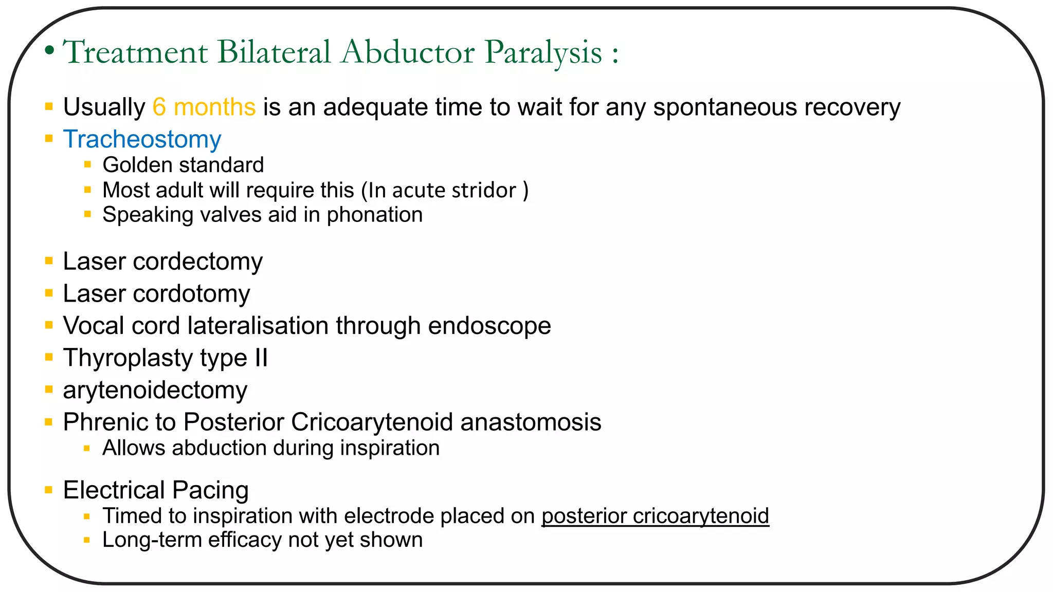 Bilateral TVC paralysis Dr. M. Erami | PDF