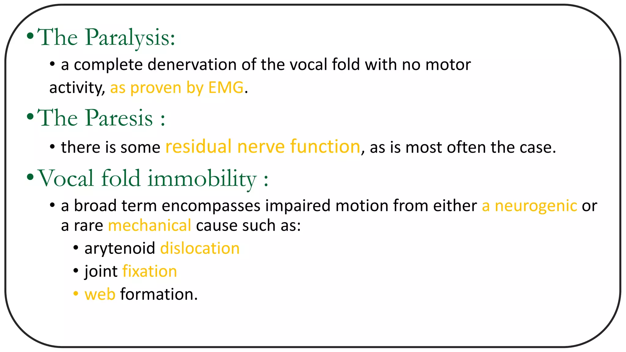 Bilateral TVC paralysis Dr. M. Erami | PDF