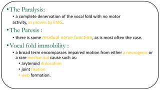 Bilateral TVC paralysis Dr. M. Erami | PDF