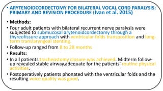 Bilateral TVC paralysis Dr. M. Erami | PDF