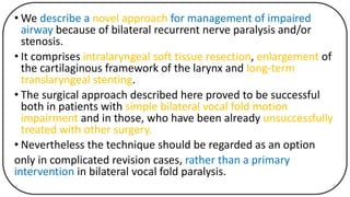 Bilateral TVC paralysis Dr. M. Erami | PDF