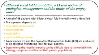 Bilateral TVC paralysis Dr. M. Erami | PDF