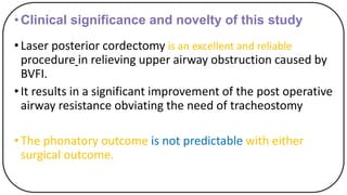 Bilateral TVC paralysis Dr. M. Erami | PDF