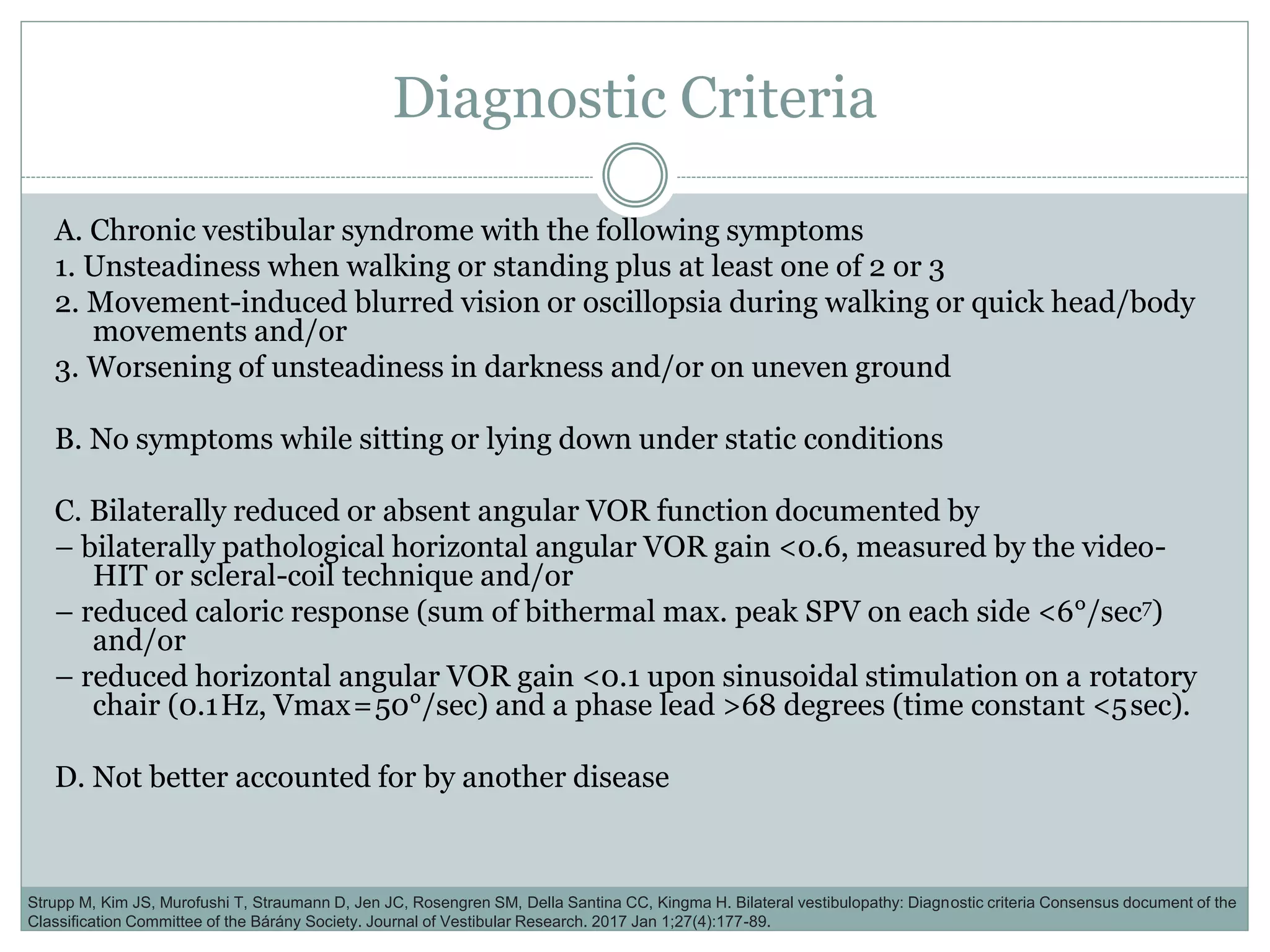 Bilateral Vestibulopathy | PPT