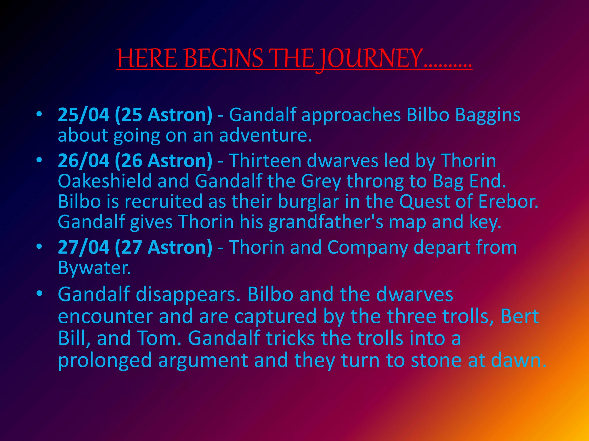 Bilbo’s adventures | PPTX