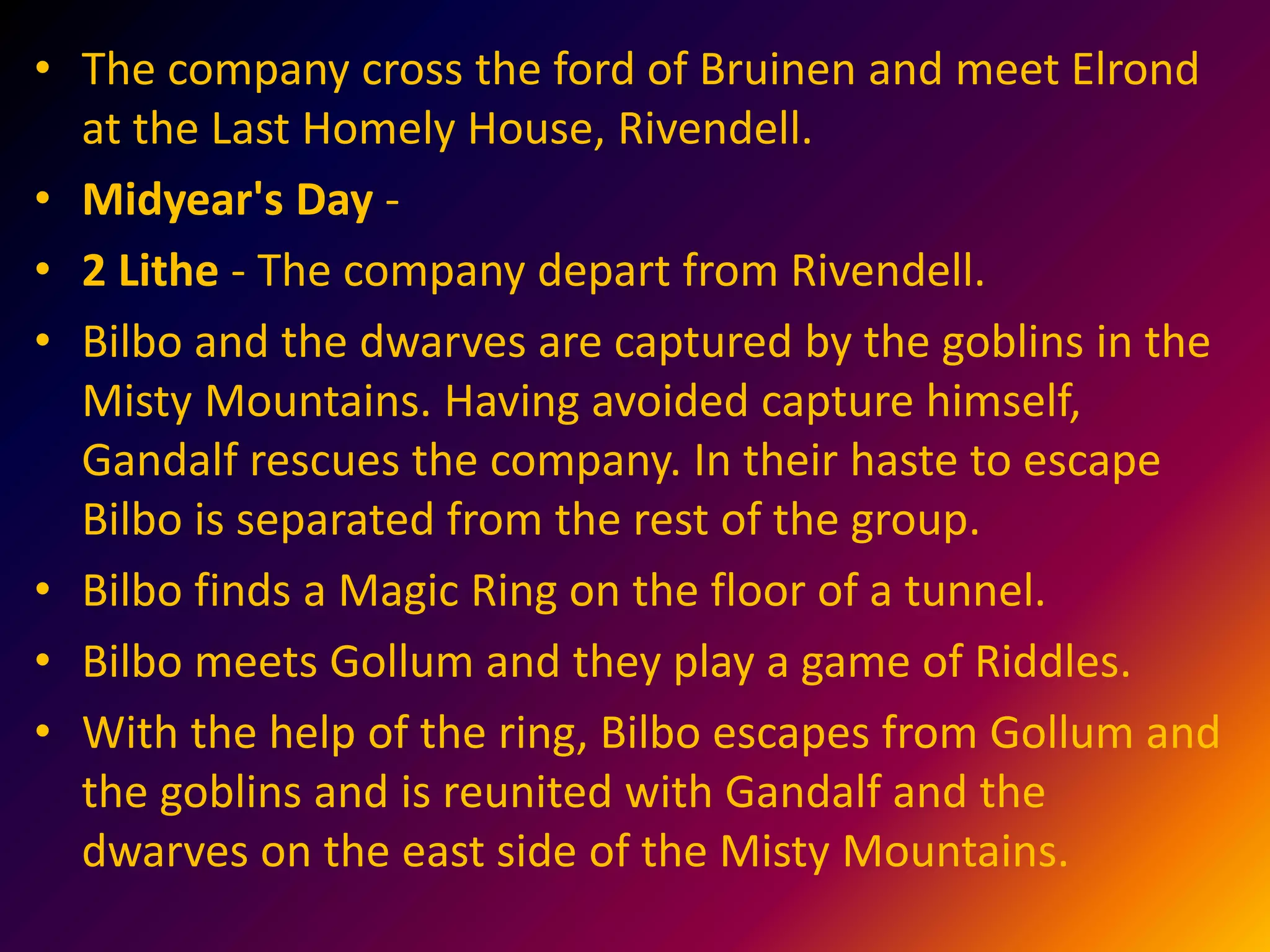 Bilbo’s adventures | PPTX