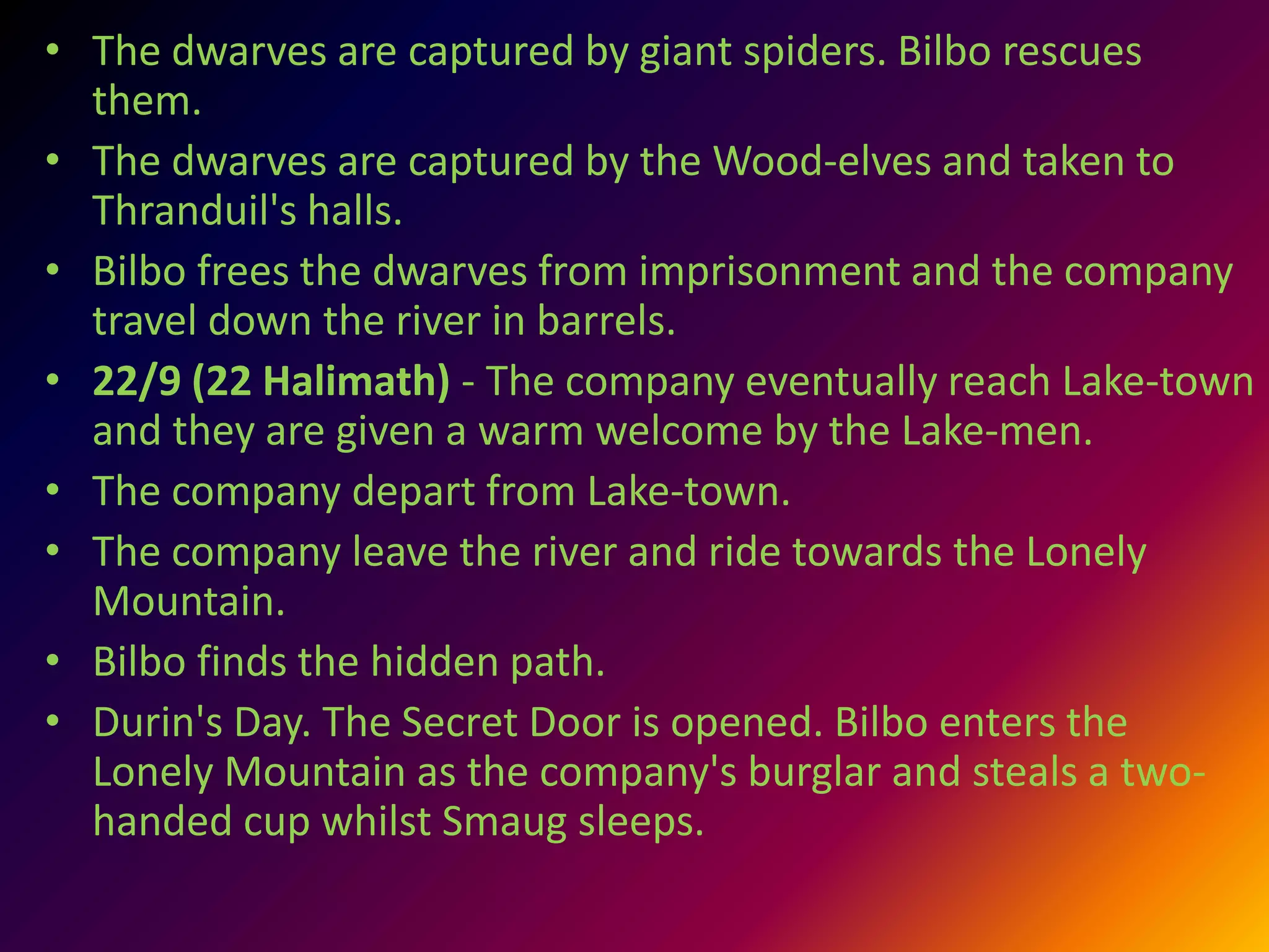 Bilbo’s adventures | PPTX