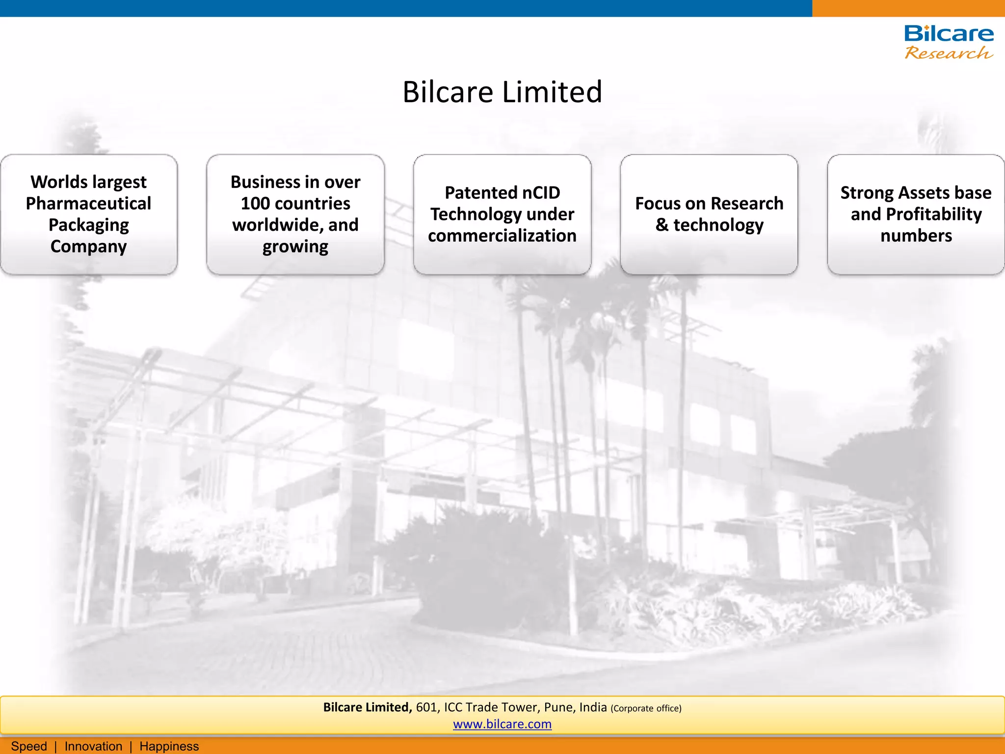 Bilcare corporate presentation | PPTX