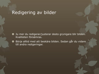 Bildbehandling och bildhantering | PPTX