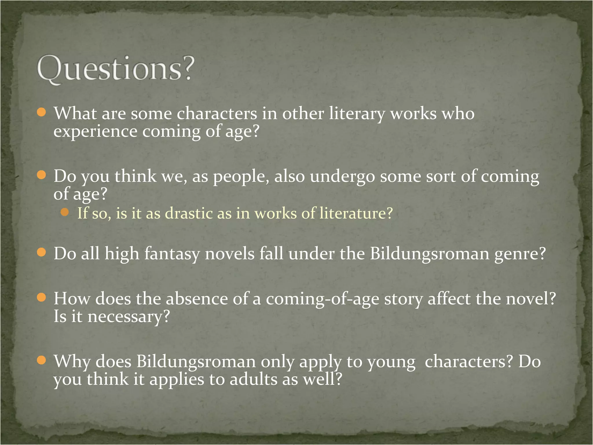 Bildungsroman sample | PPT