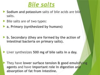 Bile Acids, Bile salts, Gout biochemistry ppt | PPTX