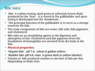 Bile_Juice main juice of lipid metabolism | PPT