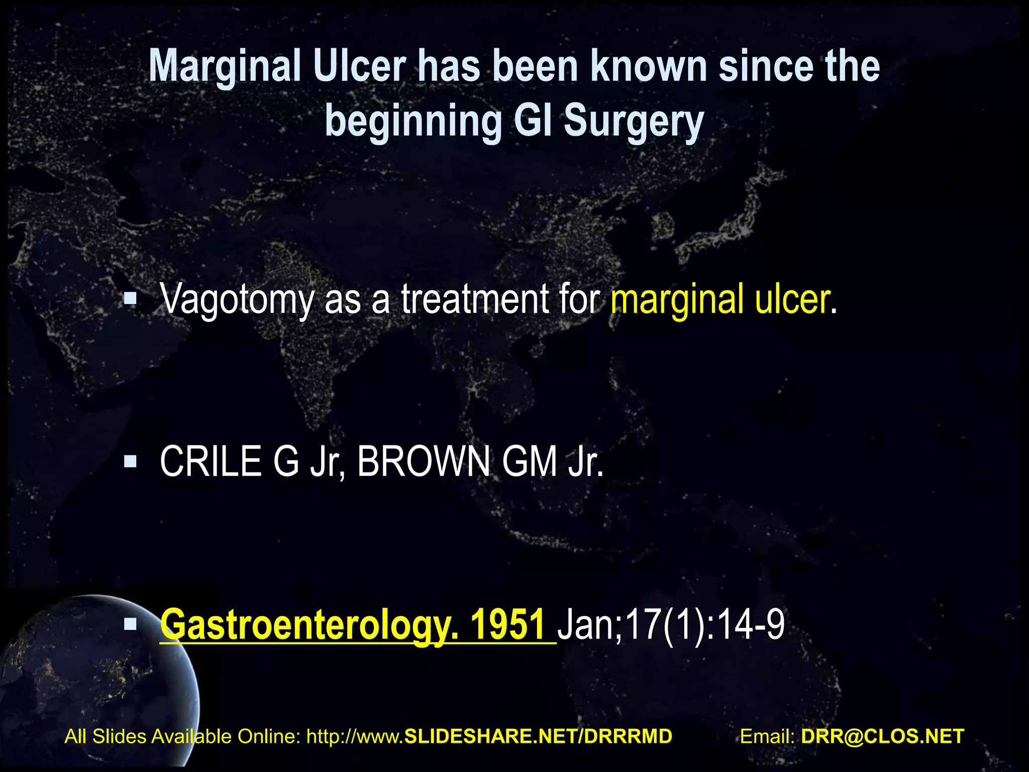 Bile reflux gastritis and marginal ulcer | PPTX