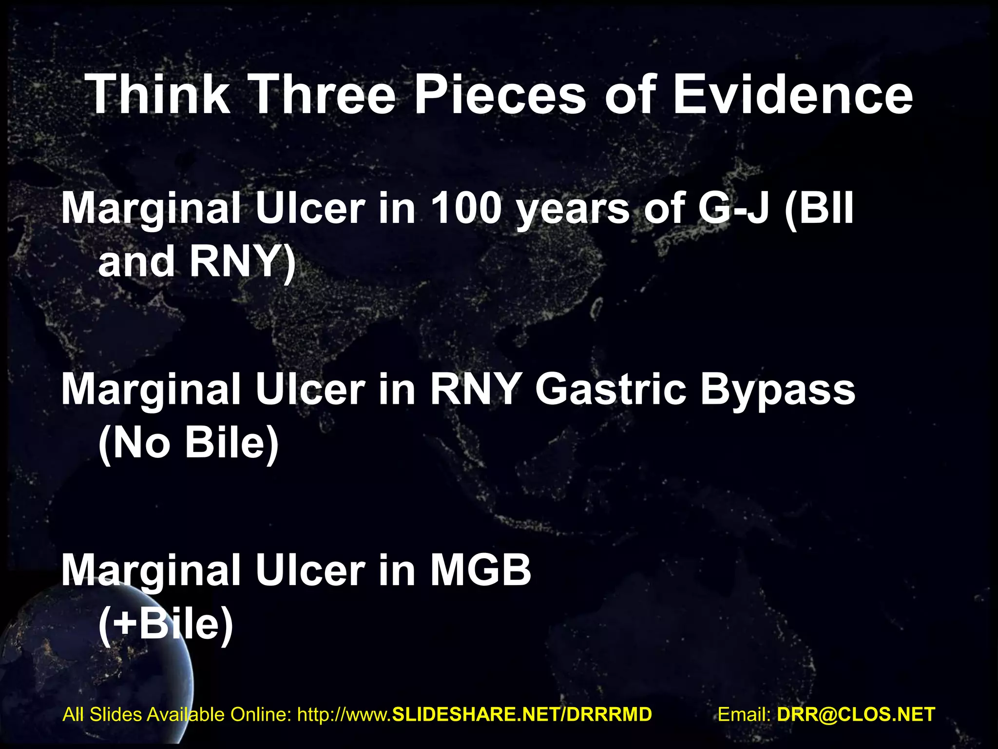 Bile reflux gastritis and marginal ulcer | PPTX
