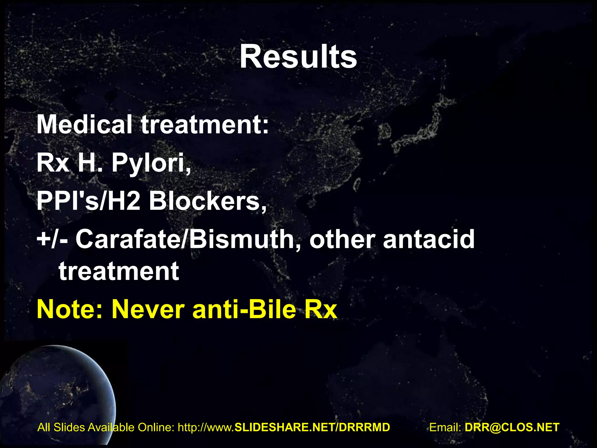 Bile reflux gastritis and marginal ulcer | PPTX
