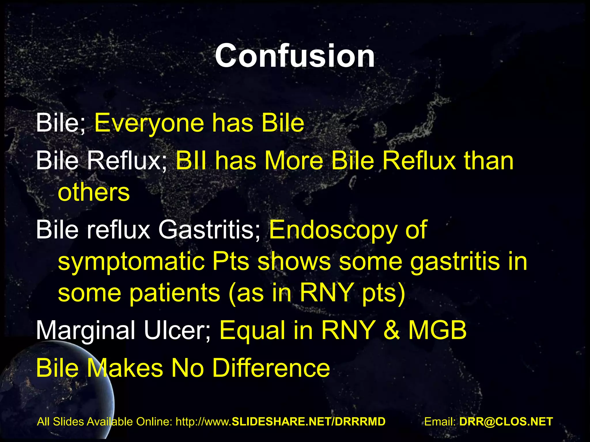 Bile reflux gastritis and marginal ulcer | PPTX