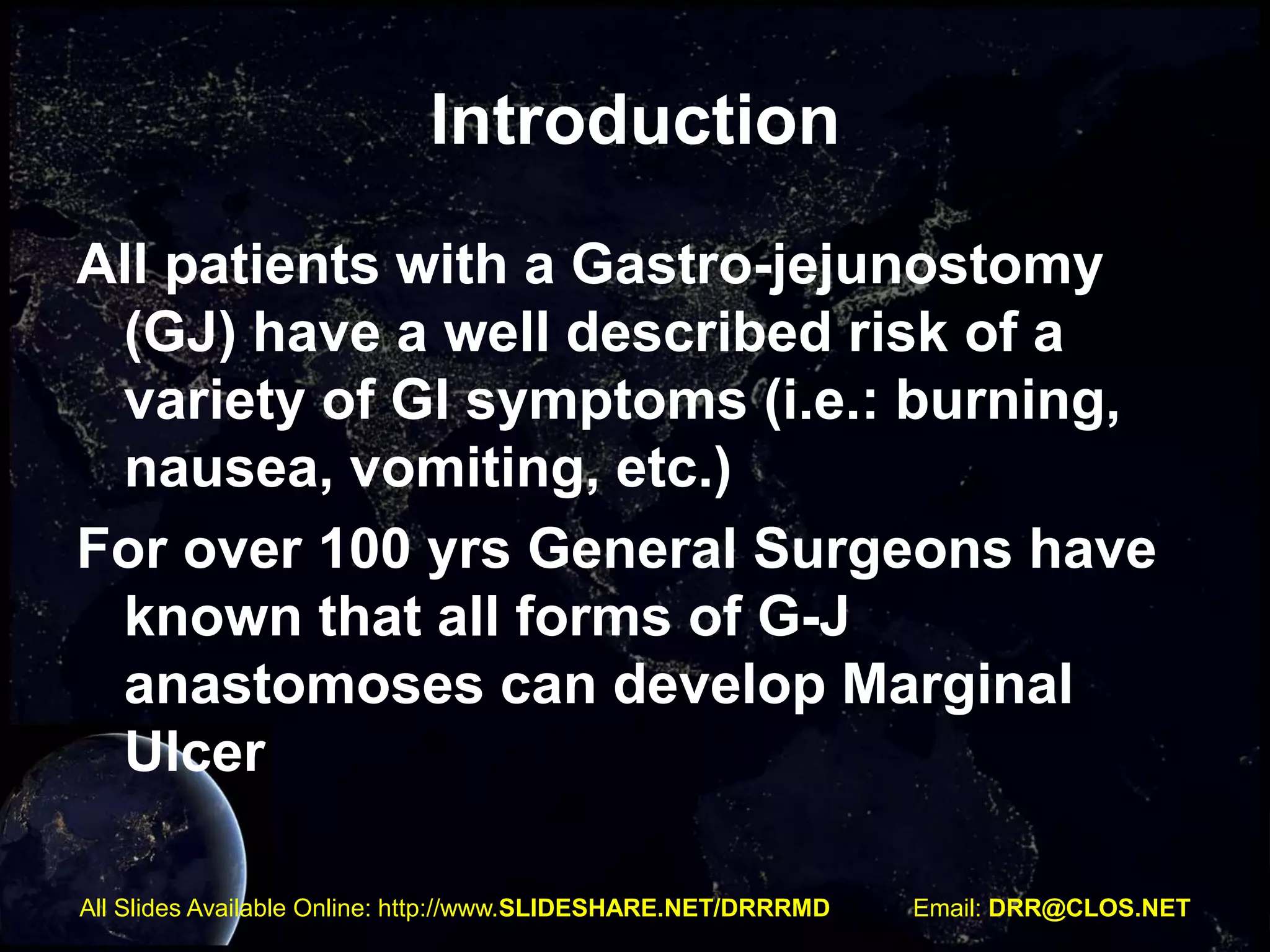 Bile reflux gastritis and marginal ulcer | PPTX