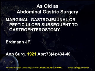Bile reflux gastritis and marginal ulcer | PPTX