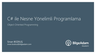 BilgeAdam Nesne Yönelimli Programlama | PPTX