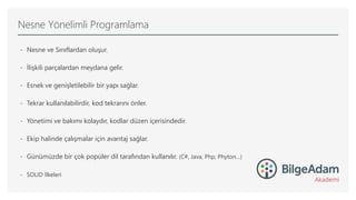 BilgeAdam Nesne Yönelimli Programlama | PPTX