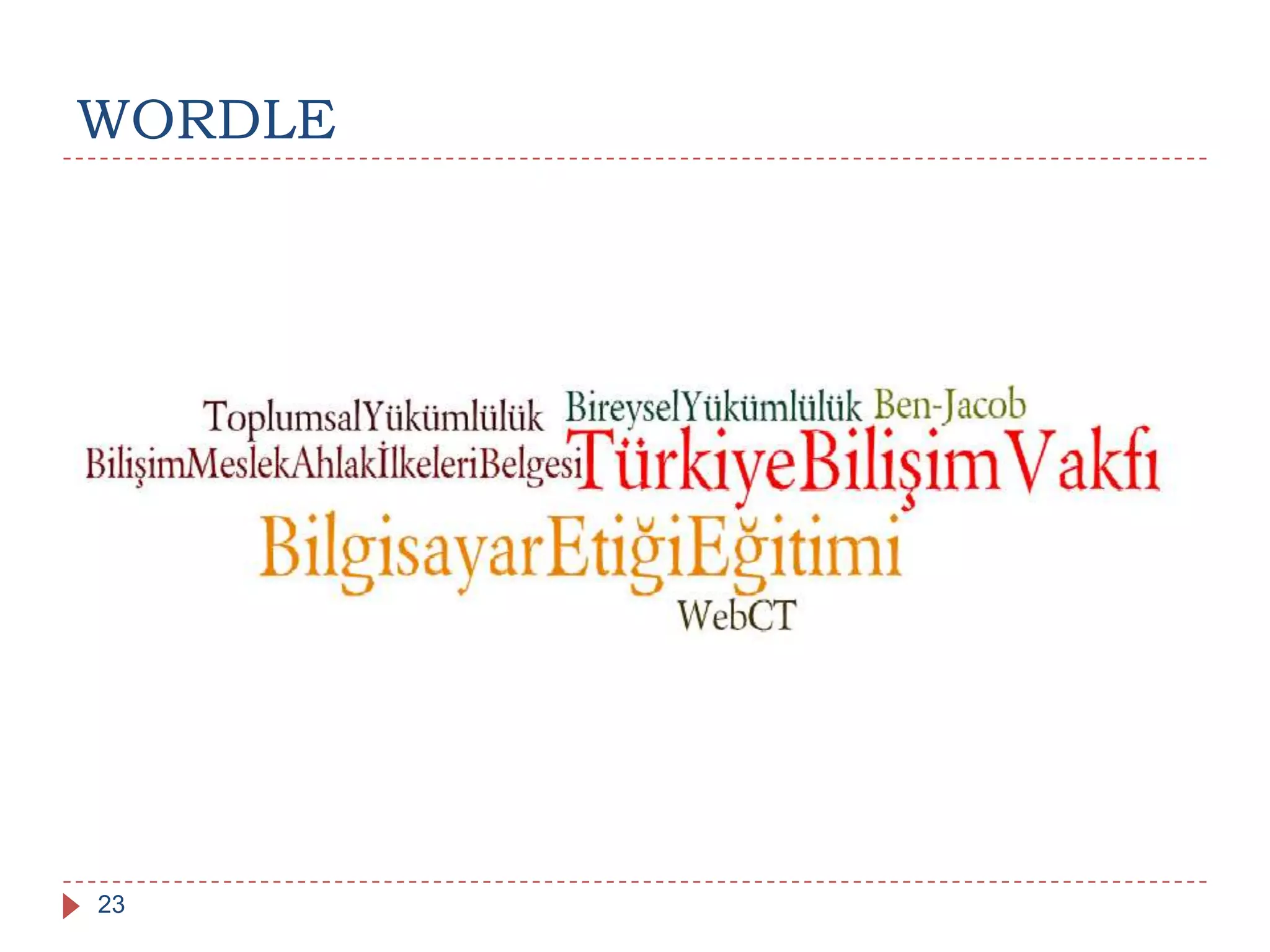 Bilgisayar etiği eğitimi ve bilişim mesleği ahlak etiği belgesi