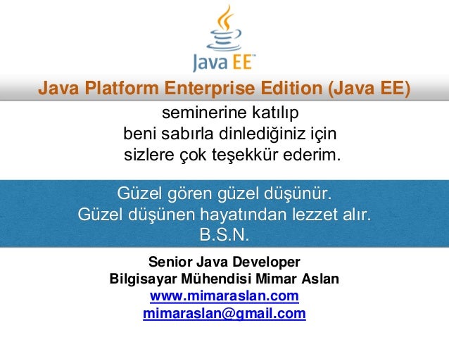 Bilgisayar Mühendisleri Odası - Java EE Teknolojileri Semineri