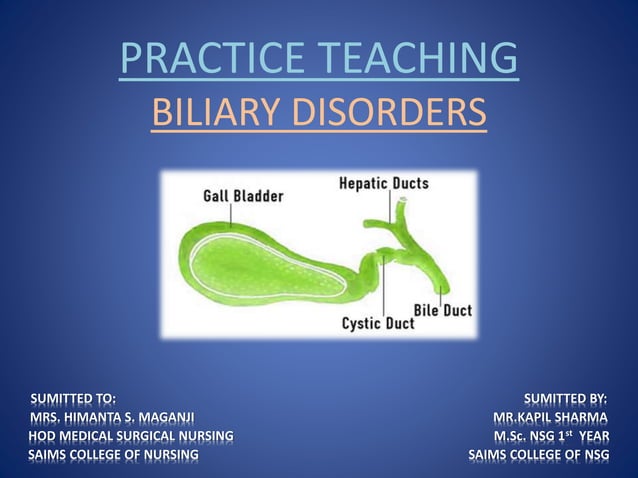Biliary disorders | PPTX