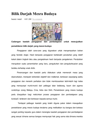 Bilik darjah mesra budaya | DOCX