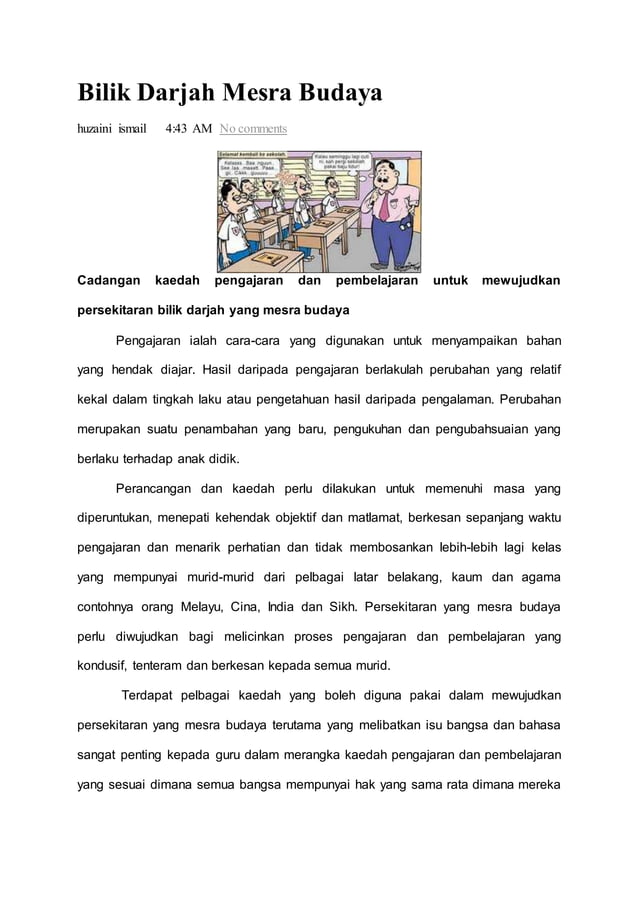 Bilik darjah mesra budaya | PDF