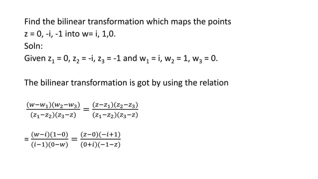 Bi-linear transformation 2 | PPT