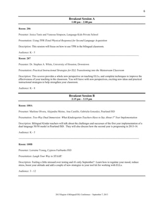 2013 Bilingual/ESL Conference Program | PDF