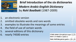 Bilingual dictionaries 3 | PPTX