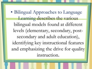 Bilingual education | PPTX