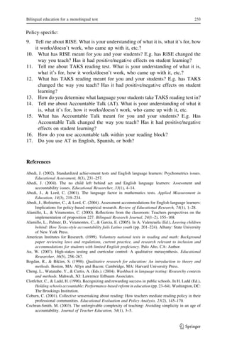 Bilingual education for a monolingual test | PDF