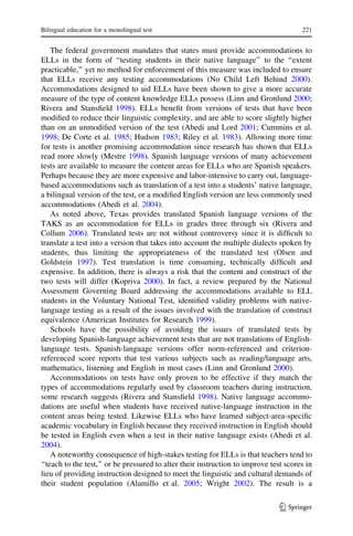 Bilingual education for a monolingual test | PDF