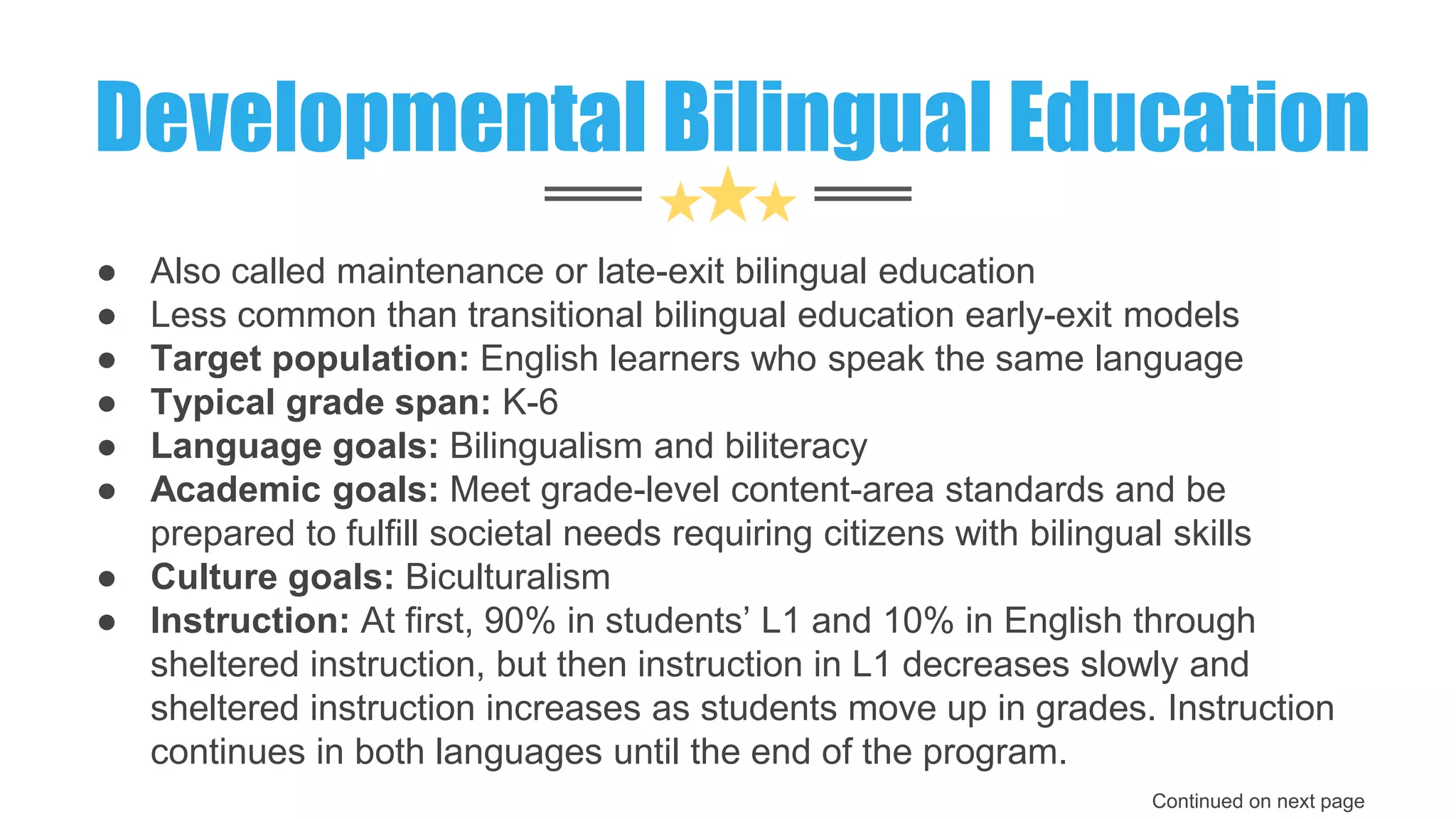 Bilingual Education Programs | PPTX