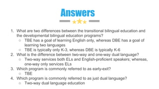 Bilingual Education Programs | PPTX