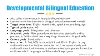 Bilingual Education Programs | PPTX