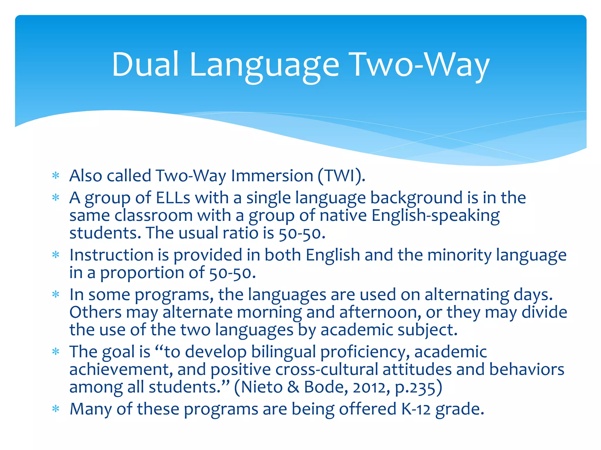 Bilingual esl models_coto | PPTX