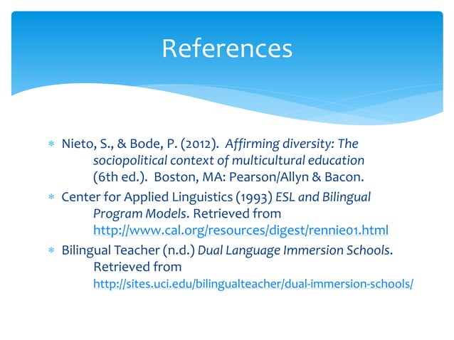 Bilingual esl models_coto | PPT