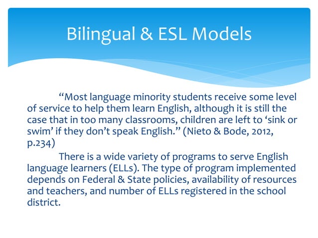 Bilingual esl models_coto | PPT