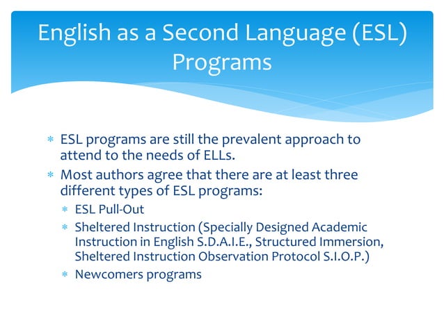 Bilingual esl models_coto | PPT