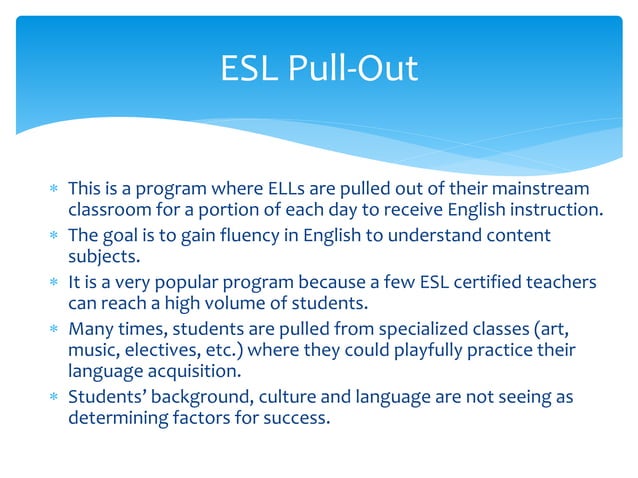 Bilingual esl models_coto | PPT