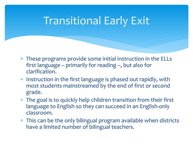 Bilingual esl models_coto | PPT