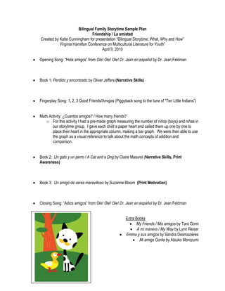 Bilingual Family Storytime Sample Plans | DOCX