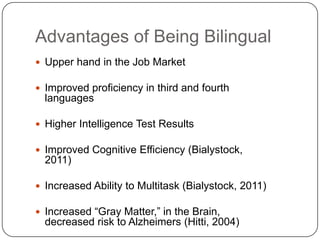 Bilingualism & Intelligence | PPTX | Education